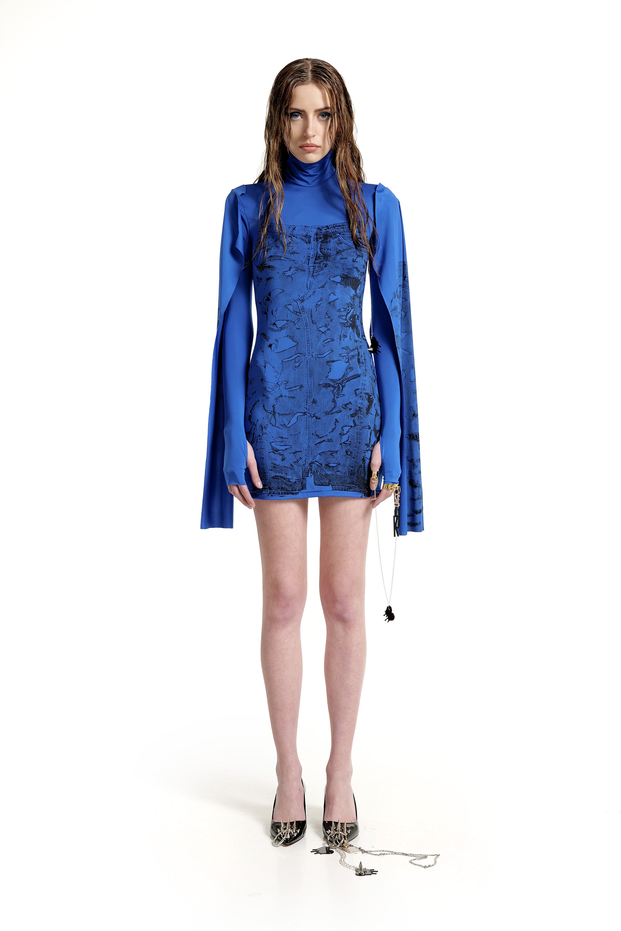 Denim Print Mini Dress – KETA GUTMANE